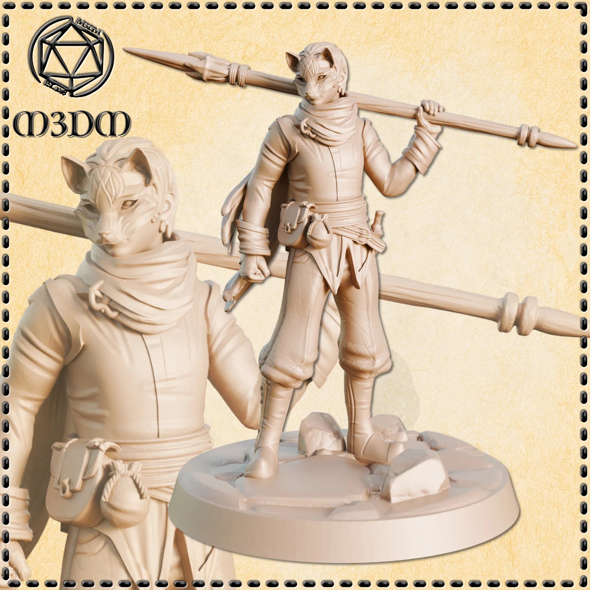 Bandit Fighter Miniature by M3DM – Planar Gateway Miniatures
