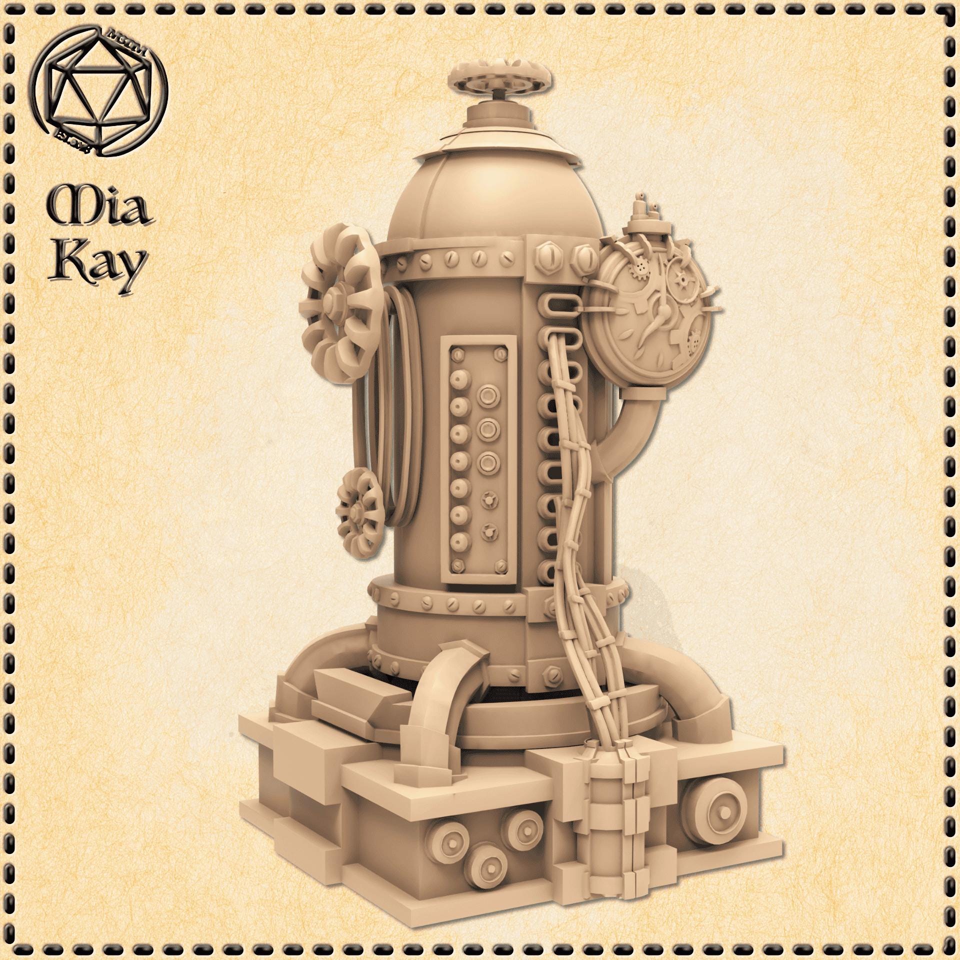 Steampunk Tall Cylinder miniature by M3DM – Planar Gateway Miniatures