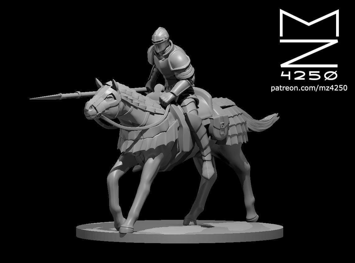 Mounted Knight miniature by MZ4250 – Planar Gateway Miniatures