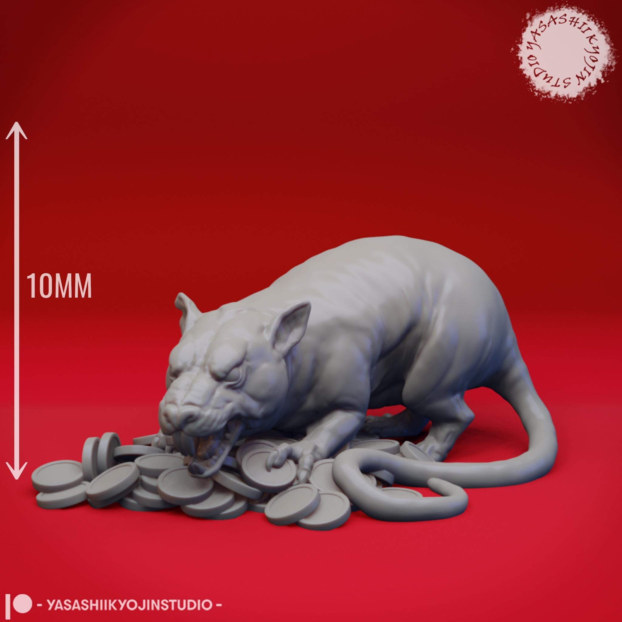 Giant rat miniature by Yasashii Kyojin Studio – Planar Gateway Miniatures